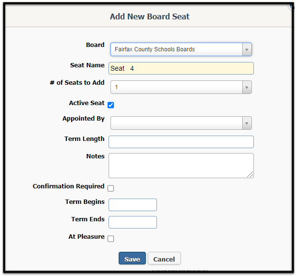 Creating a Board Seat